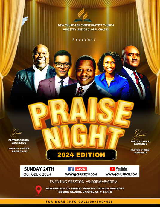 Copy of Brown Maximalist Praise Night Invitation Temp | PosterMyWall