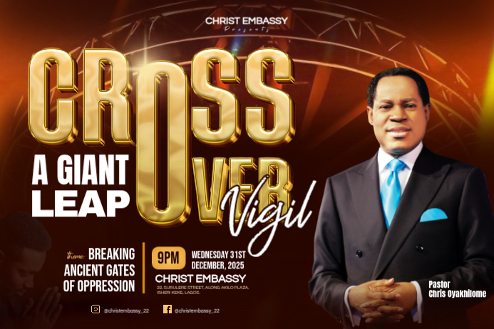 Brown Maximalist Printable Cross Over Service Flyer Poster Template ...