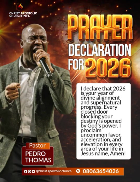 Brown Maximalist Prophetic New Year Prayer Declaration 2026 Flyer (us ...