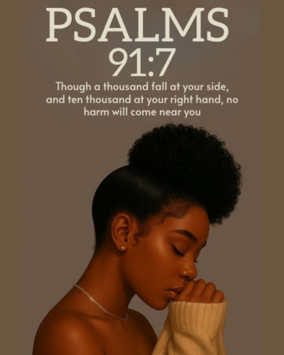 Brown Maximalist Psalms 91:7 Instagram Portrait Template | PosterMyWall