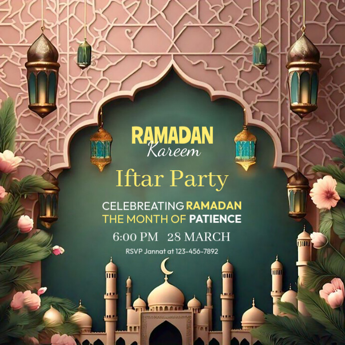 Copy of Brown Maximalist Ramadan Ad Template Instagram Post | PosterMyWall