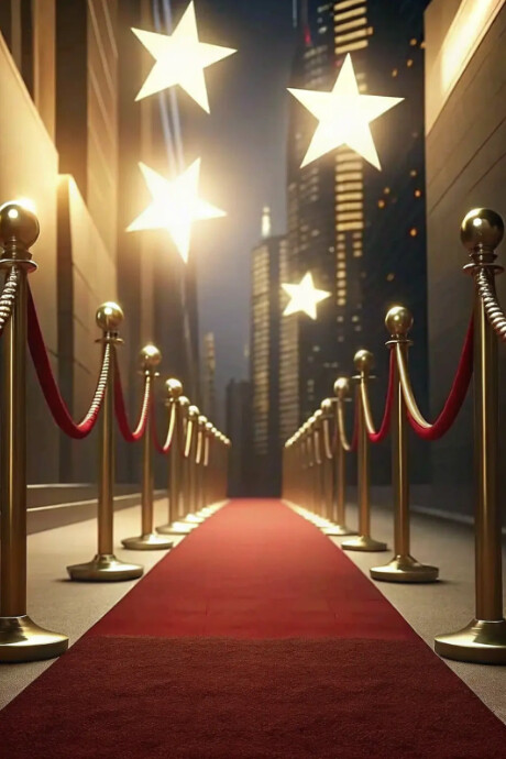 Brown Maximalist Red Carpet Night Poster Template | PosterMyWall