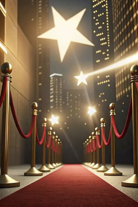 Brown Maximalist Red Carpet Night Poster Template | PosterMyWall