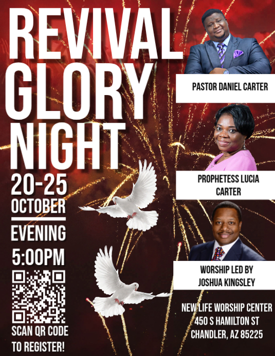 Brown Maximalist Revival Glory Night Flyer (us Letter) Template ...