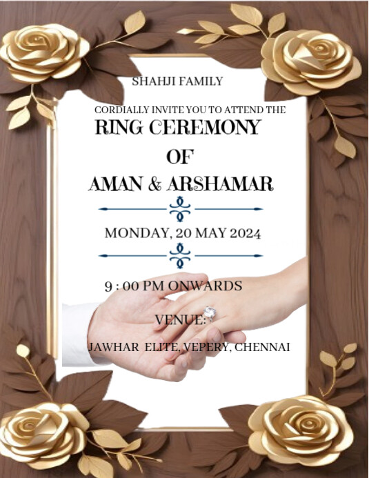 Brown Maximalist Ring Ceremony Design Template Flyer (us Letter ...
