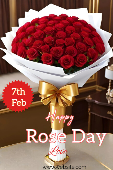 Copy of Brown Maximalist Rose Day Poster | PosterMyWall