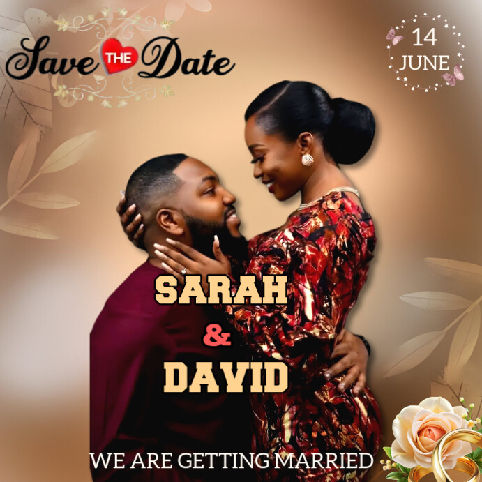 Copy of Brown Maximalist Save The Date Instagram Post | PosterMyWall