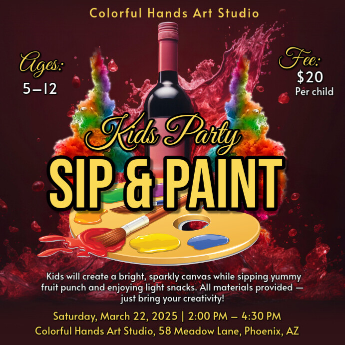 Copy of Brown Maximalist Sip & Paint Instagram Post | PosterMyWall