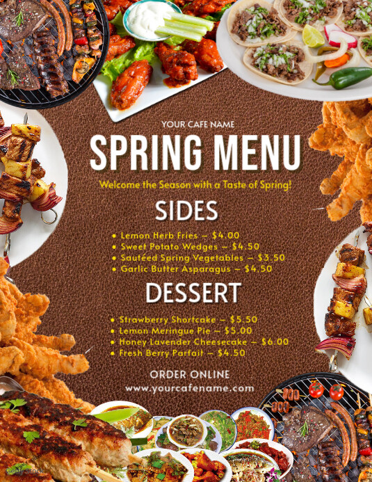 Copy of Brown Maximalist Spring Specials Menu Flyer (us Letter ...