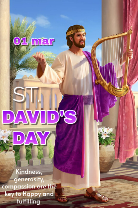Copy of Brown Maximalist St David's Day Poster | PosterMyWall