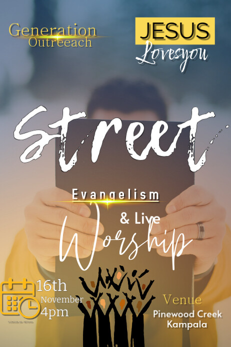 Plantilla de Brown Maximalist Street Evangelism Poster | PosterMyWall