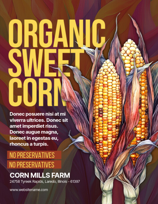 Copy of Brown Maximalist Sweet Corn Flyer (us Letter) | PosterMyWall