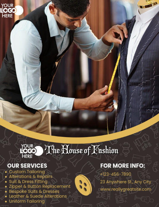 Copy of Brown Maximalist Tailor Service Flyer Flyer (us Letter ...