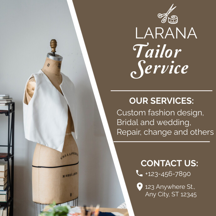 Copy of Brown Maximalist Tailor Service Promotion Ins | PosterMyWall