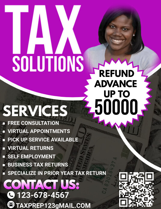 Brown Maximalist Tax Solutions Flyer (us Lett Template | PosterMyWall