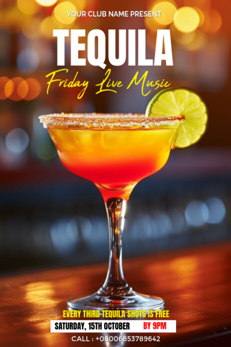 Copy of Brown Maximalist Tequila Friday Poster | PosterMyWall