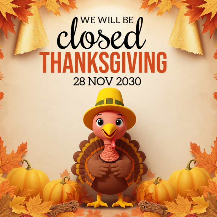 Brown Maximalist Thanksgiving Closure Instagram Post Template ...