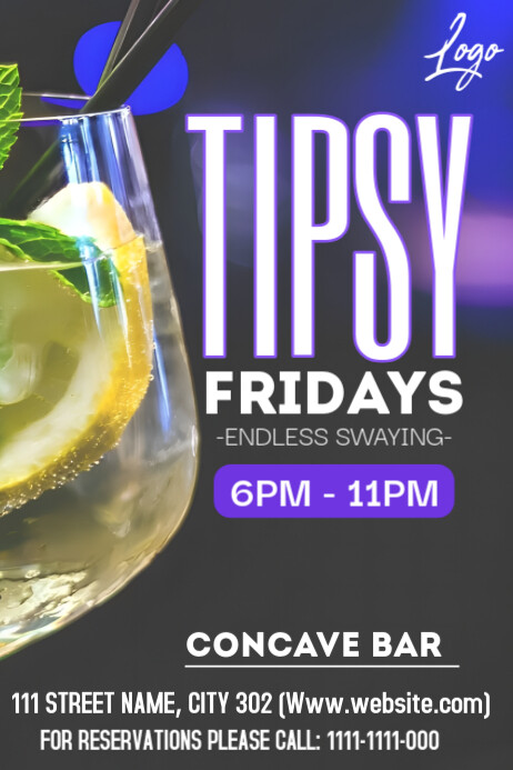 Brown Maximalist Tipsy Friday Ads Poster Template | PosterMyWall