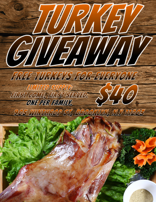 Brown Maximalist Turkey Giveaway Flyer (us Letter) Template | PosterMyWall