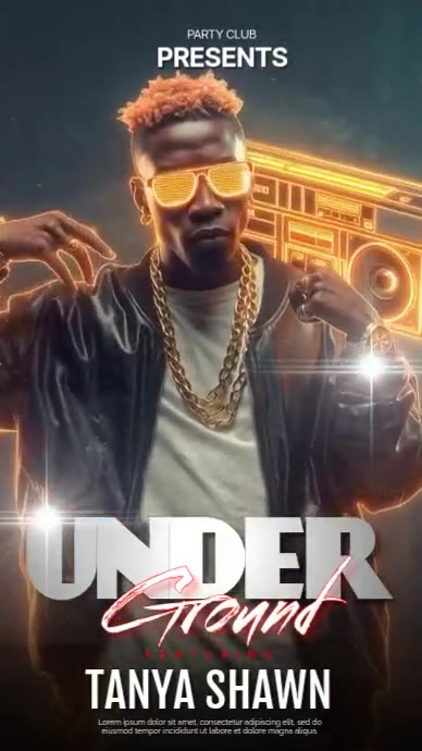 Plantilla de Brown Maximalist Underground Party Poster Instagram Story ...