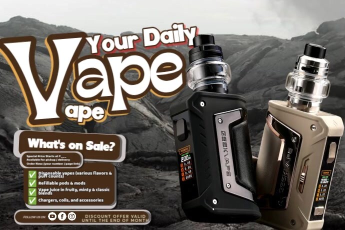 Brown Maximalist Vape Sale Poster Template | PosterMyWall