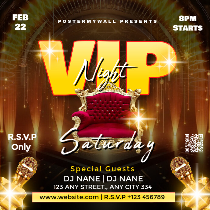 Copy of Brown Maximalist Vip Night Party Flyer Instagram Post ...