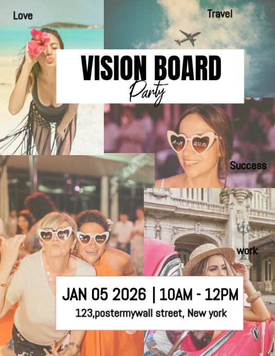 Brown Maximalist Vision Board Flyer (us Letter) Template | PosterMyWall