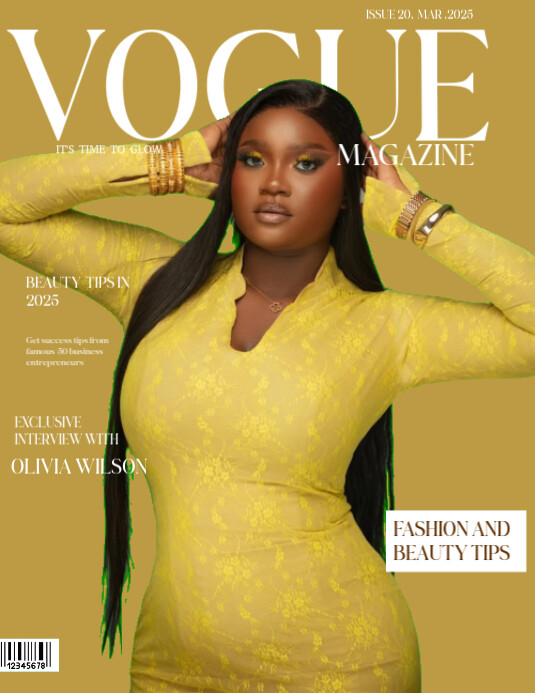 Brown Maximalist Vogue Magazine Cover Flyer (us Letter) Template ...