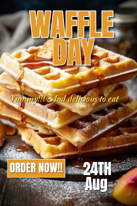 Copy of Brown Maximalist Waffle Day Poster | PosterMyWall