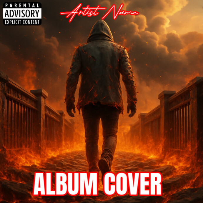Brown Maximalist Walk Through The Inferno Album Cover Template ...