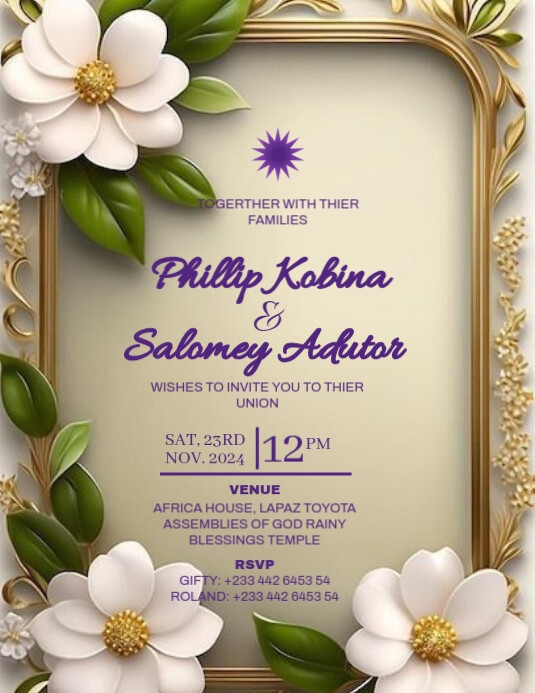 Copy of Brown Maximalist Wedding Inviation Flyer (us Letter) | PosterMyWall