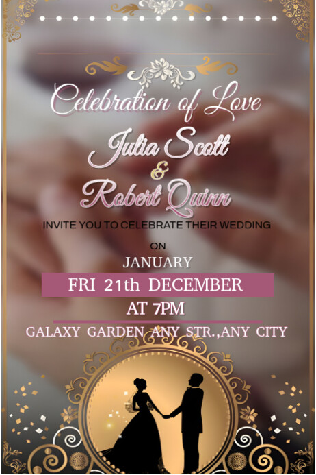 Brown Maximalist Wedding Invitation Card Poster Template | PosterMyWall