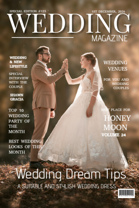 Copy of Brown Maximalist Wedding Magazine Cover Poster | PosterMyWall