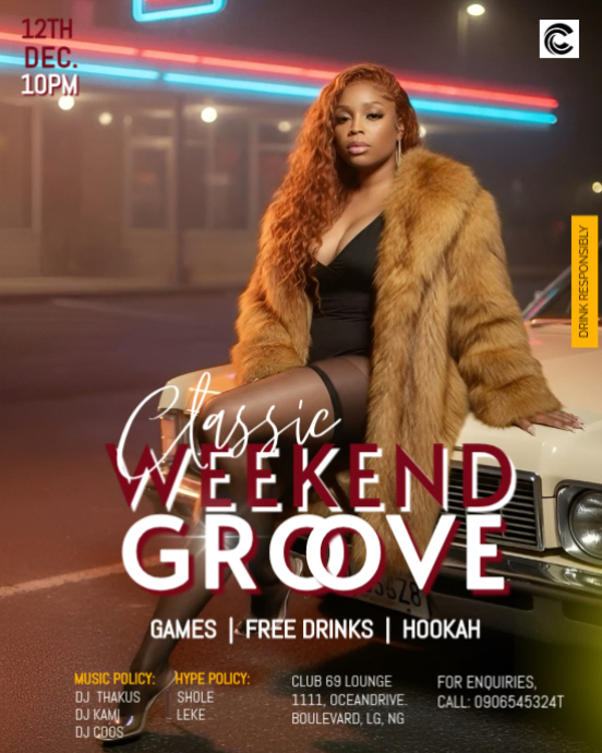 Brown Maximalist Weekend Groove Instagram Portrait Template | PosterMyWall