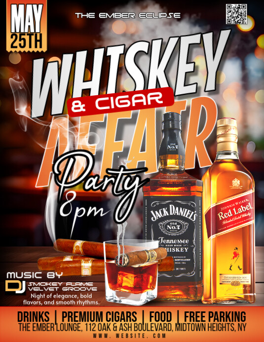 Brown Maximalist Whiskey And Cigar Affair Party Club Bar Lounge ...