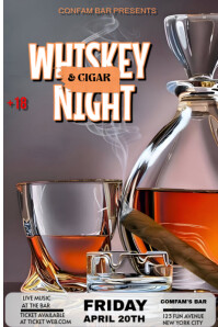 Whiskey and cigar night flyer template | PosterMyWall