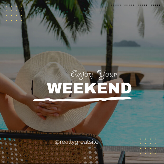 Copy of Brown Maximalist White Happy Weekend Message Instagram Post ...