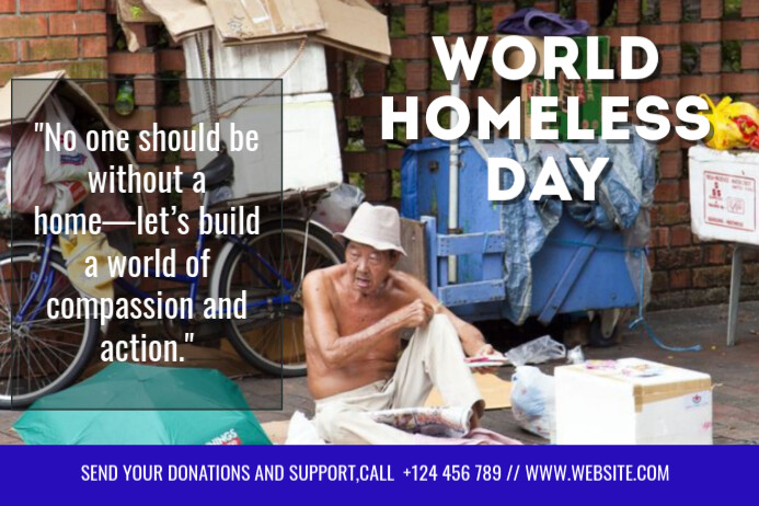 Brown Maximalist World Homeless Day Poster Template | PosterMyWall