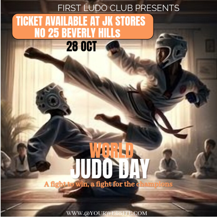 Brown Maximalist World Judo Day Online Design Flyer/template Instagram ...