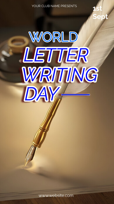 Plantilla de Brown Maximalist World Letter Writing Day Ins | PosterMyWall