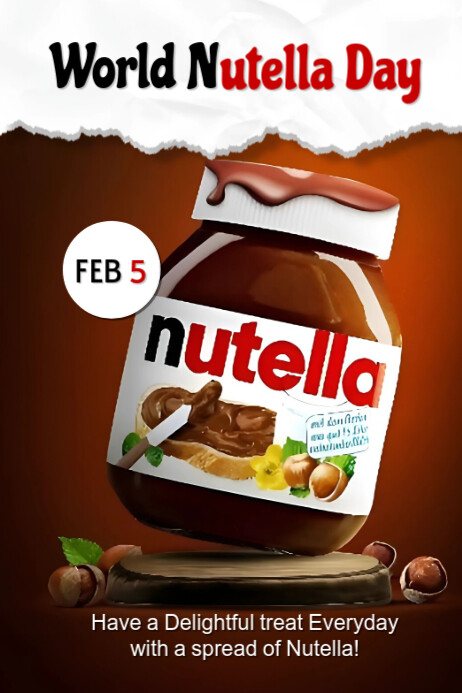 Copy of Brown Maximalist World Nutella Day Poster | PosterMyWall