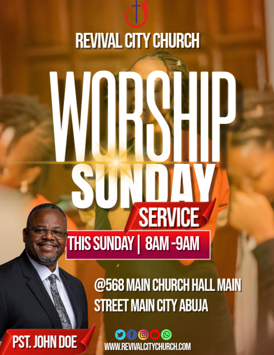 Brown Maximalist Worship Sunday Service Flyer (us Letter) Template ...