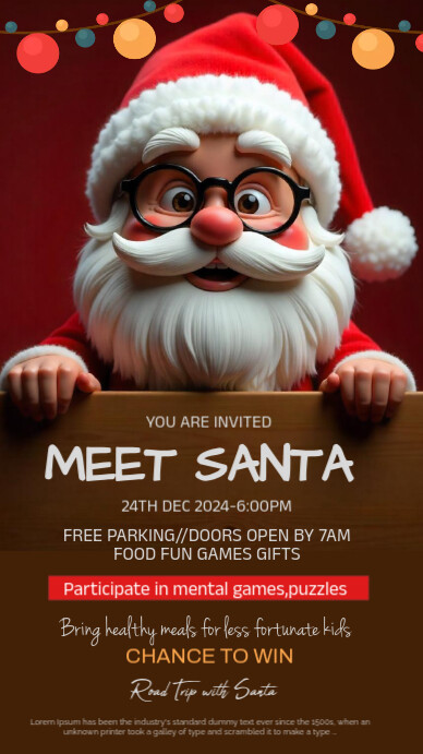 Brown Meet And Greet Santa Instagram Story Template | PosterMyWall