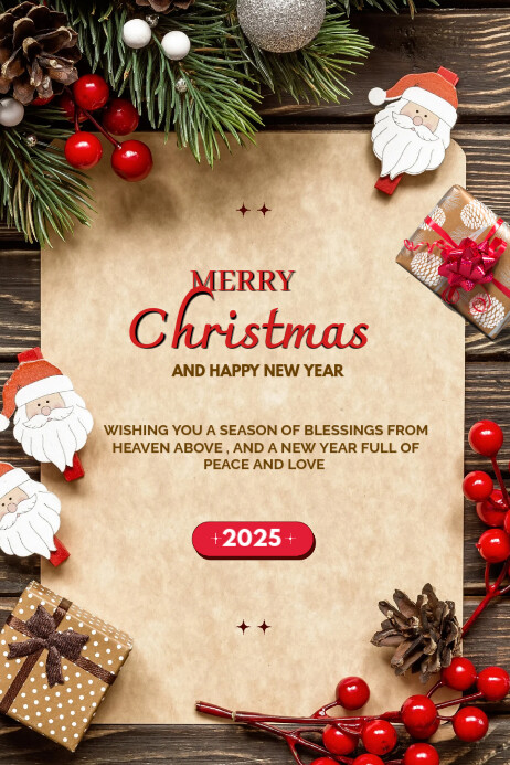 Plantilla de Brown Merry Christmas Wishes Poster | PosterMyWall