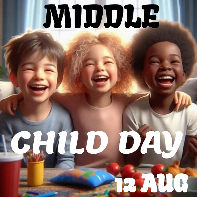 Plantilla de Brown Middle Child Day Instagram Post | PosterMyWall