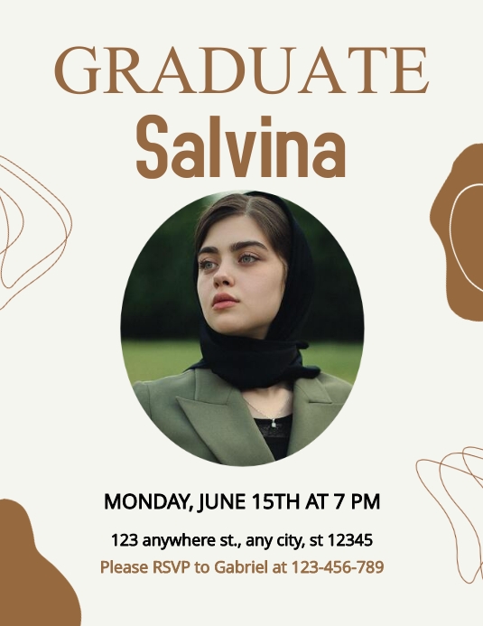 Copy of Brown Minimalist Graduation Party Invitation | PosterMyWall