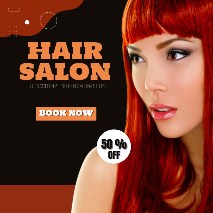 Brown Minimalist Hair Salon (Instagram Post) Template | PosterMyWall