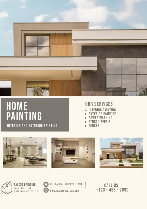 Copy of Brown Minimalist Modern Home Painting Flyer | PosterMyWall