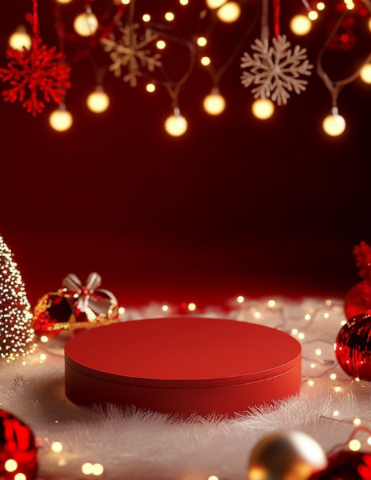 Brown Modern & Minimal "festive Christmas Display Background | Holiday ...