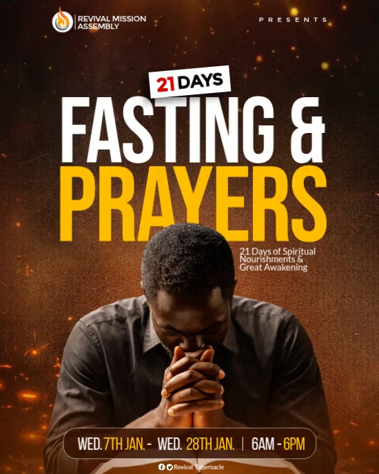 Brown Modern & Minimal 21 Days Prayer & Fasting Retreat Template ...